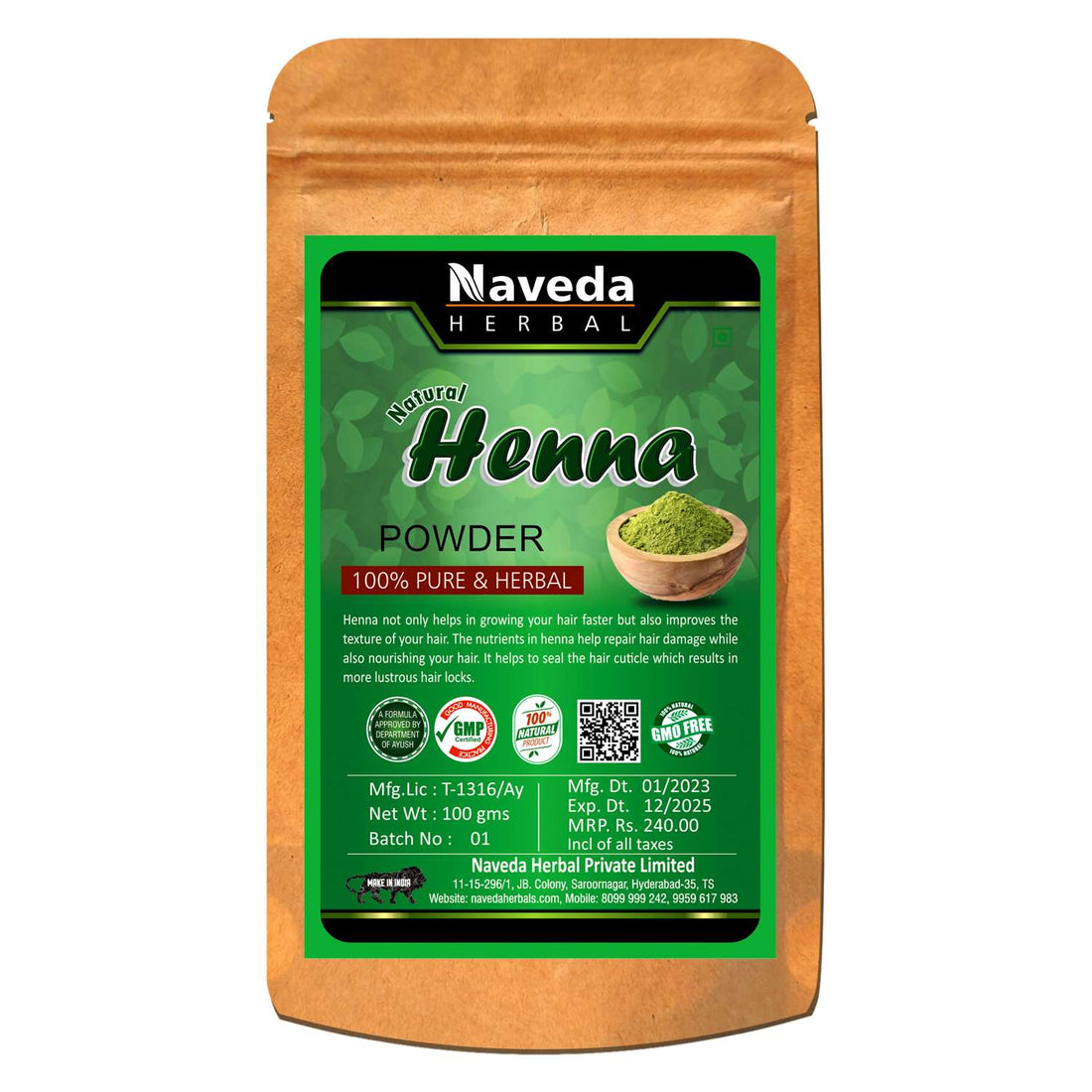 Natural Henna Powder – ThinkAyurvedaFirst™
